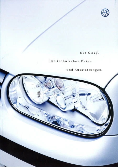 Vw Golf Technical Data Brochure 2001 1201 D Brochure Specifications 8655