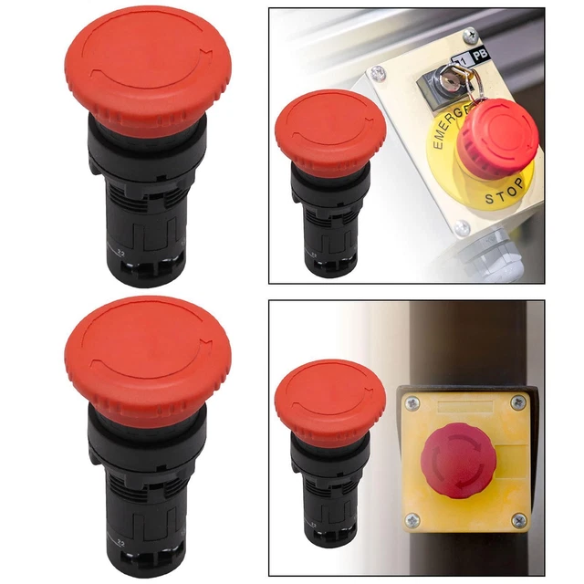 EMERGENCY STOP BUTTON Latching Emergency Stop Push Button Switch 22mm ...