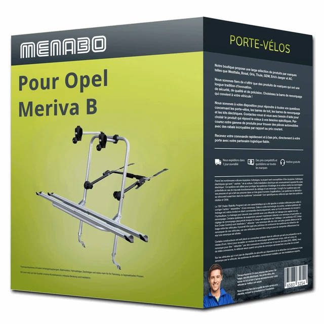 PORTE-VÉLO MENABO LOGIC 2 pour Opel Meriva B 06.2010-àcejour 2 vélos ...