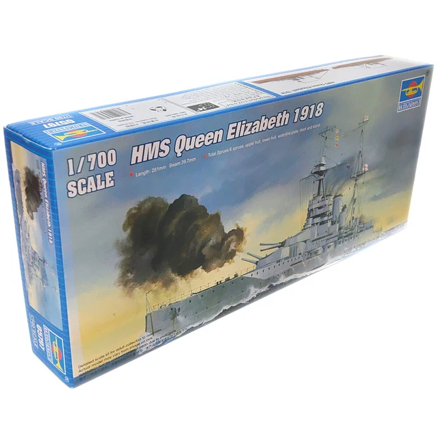 TRUMPETER HMS QUEEN Elizabeth Battleship 1918 Plastic Model Kit Scale 1 ...