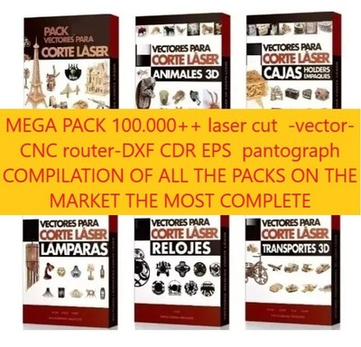 100.000+ MEGA PACK laser cut vector dxf cdr 2d files cnc router plasma ...