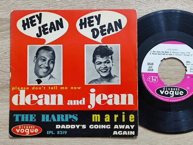 45T DEAN AND Jean - The Harps - Hey Jean, Hey Dean - Vogue 8219 - 1964 ...