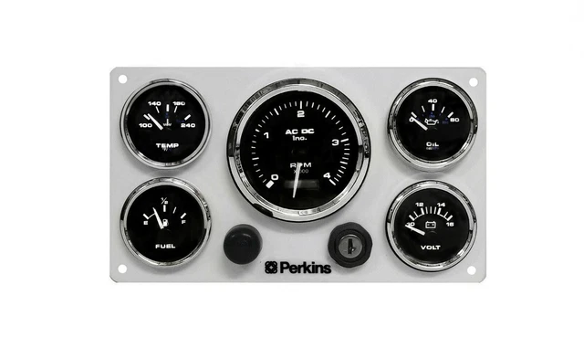 PERKINS IGNITION PANEL w/ 5 Marine Grade Gauges for Diesel Engine £553. ...
