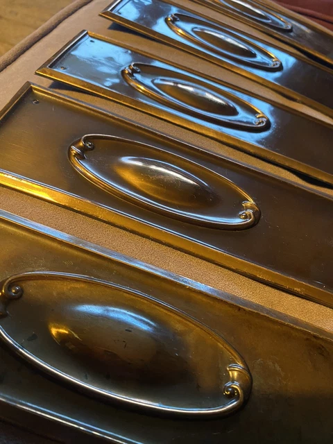 ANTIQUE COPPER FINGER Plates X 5, Push Door Handle Victorian Art ...