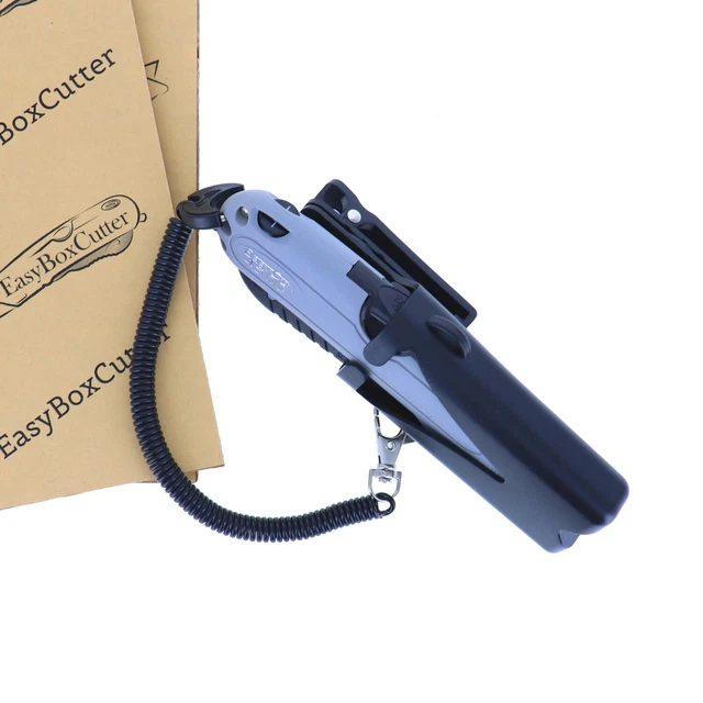 EASY CUT BOX Cutter 4500 Gray Auto Retract, 3-CT+Stainless Steel Blades ...