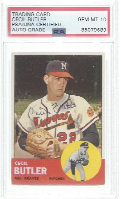 CECIL BUTLER, SIGNÉ 1963 Topps #201, Psa/Adn Gem Comme Neuf 10 EUR 40 ...