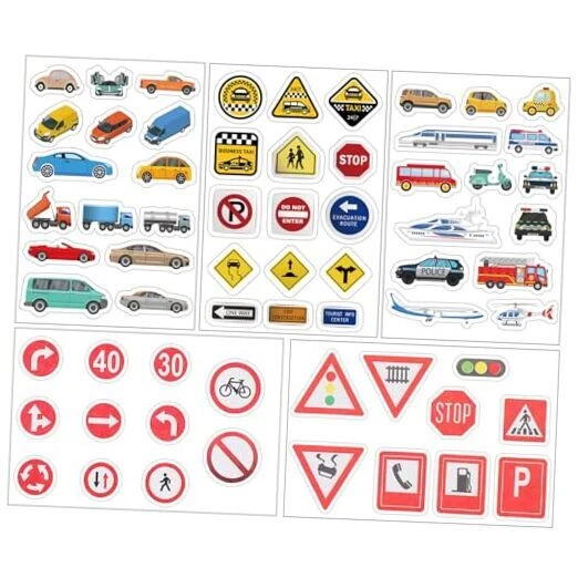 10 SHEETS ROAD Signs Decal Traffic Sign Stickers Street Signs Decals ...