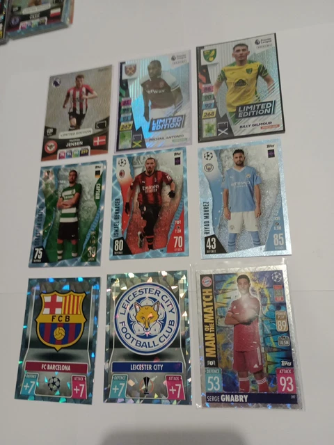 RARE FOOTBALL TRADING Cards Bundle Match Attax Adrenalyn Limited ...