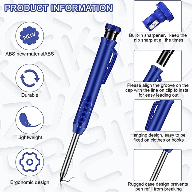 DEEP HOLE-MECHANICAL PENCIL-SOLID Carpenter Pencil Set With Built-In ... DEEP HOLE-MECHANICAL PENCIL-SOLID Carpenter Pencil Set With Built-In ...