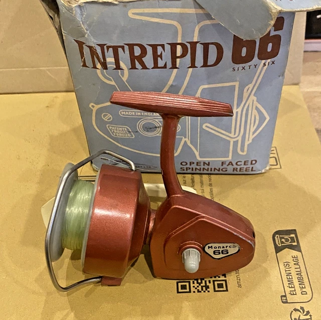 VINTAGE INTREPID MONARCH 66 Fixed Spool Spinning Fishing Reel & Box in ...