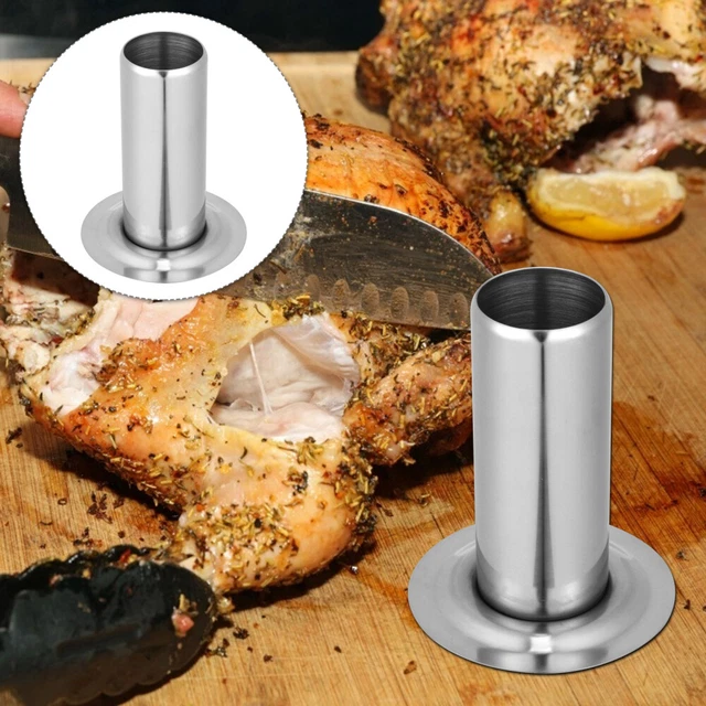 BEER CAN CHICKEN Holder Shelf Roast Stand Grilled Rack Outdoor Vertical ...