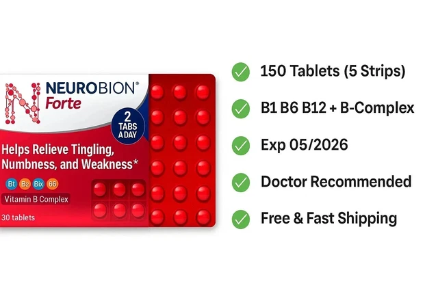 NEUROBION FORTE 150 Tabs | B1 B6 B12 B-Complex Supplement | Exp 05/2026 ...