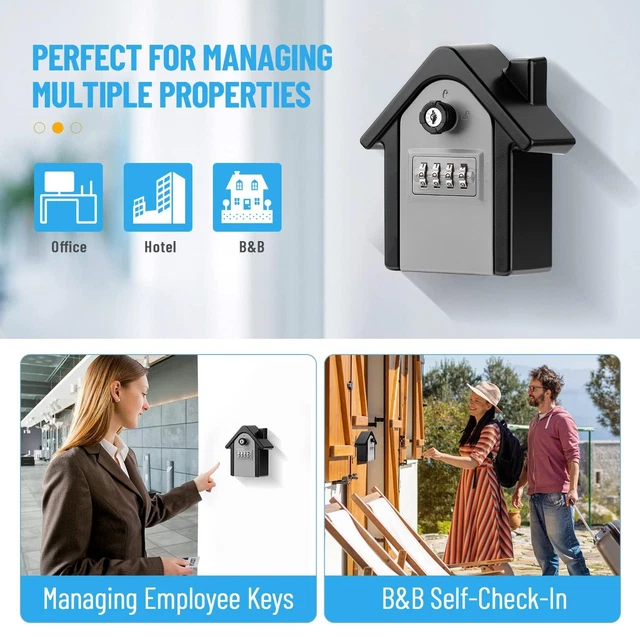 KEY SAFE BOX 4 Digit Wall Mounted Outdoor High Security Code Lock ...