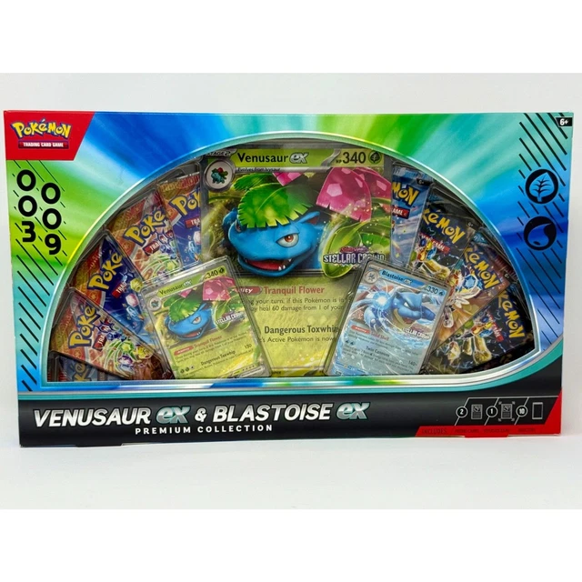 VENUSAUR EX & Blastoise ex Premium Collection 2025 Factory Sealed 10er ...