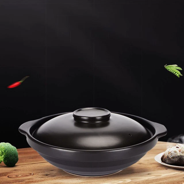 SHALLOW CASSEROLE CLAY Pot Cooking Stew Donabe Pot Cookware-MI £34.18 ...