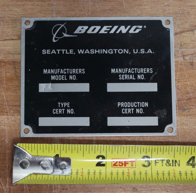 RARE VINTAGE BOEING Airplane Commercial Jet Airliner Model Serial Data ...