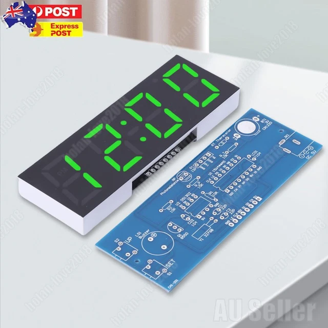 4 DIGIT DIY LED Digital Clock Kit USB Powered Electronic Clock Kit ...