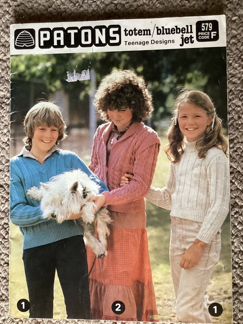VINTAGE PATONS KNITTING Pattern Book 579 Teenage Designs in Totem ...
