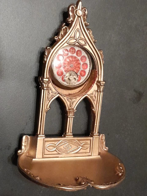 PORTE MONTRE GOUSSET baguier vide poche bronze doré Forme d'autel ogive ...