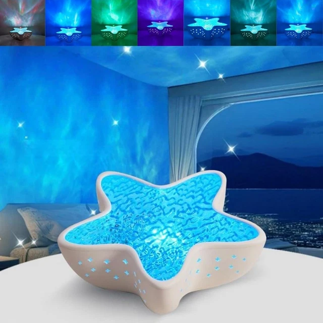 STARFISH OCEAN PROJECTION Lamp Rechargeable Romantic Water Ripple Night ...