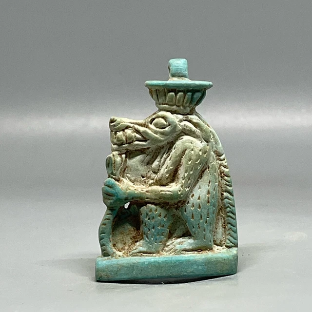 RARE ANTIQUE ANCIENT Egyptian Faience Goddess Taweret Hippo Amulet 600 ...