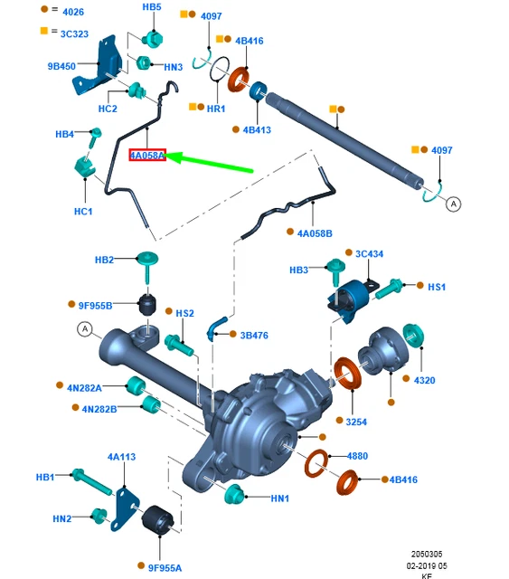 FORD RANGER T6 MK1 Front Axle Case Hose Tube 5347080 EB3G-3N226-EA NEW ...