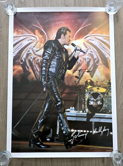 JOHNNY HALLYDAY (AFFICHE plastifiée, Poster) "OFFICIEL" 70 x 50 cm ...