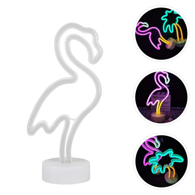 NORDIC STYLE NIGHT Light Desktop LED Flamingo Shaped Neon Light without ...