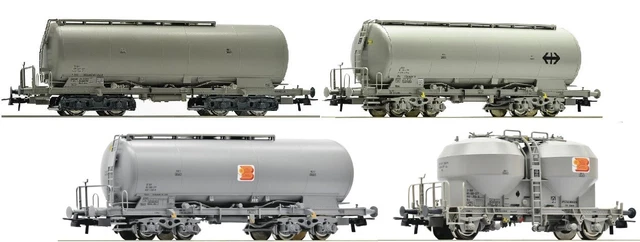 ROCO 4X SBB Silowagen ZEMENT Beton NEU 47557 76885 77038 zu 77424 76886 ...