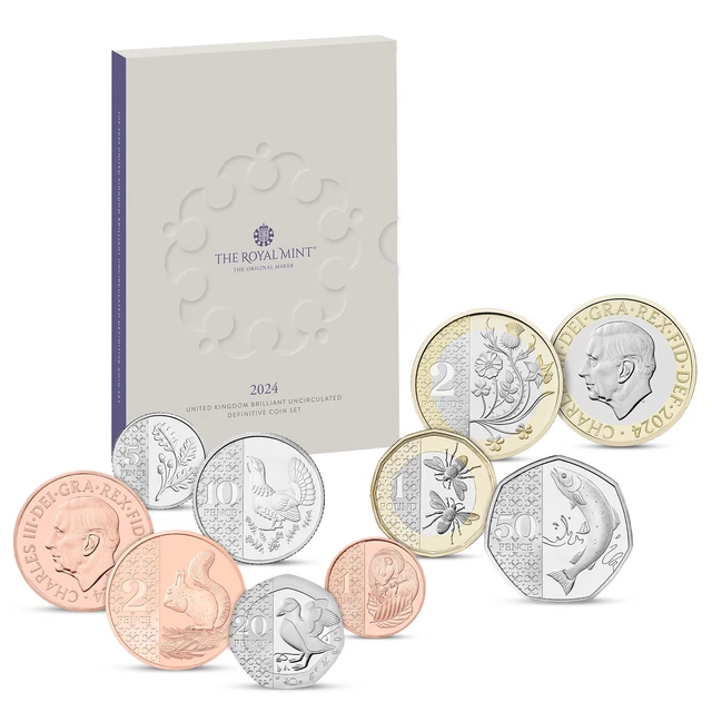 ROYAL MINT 2024 UK Brilliant Uncirculated Definitive Coin Set Highly ...