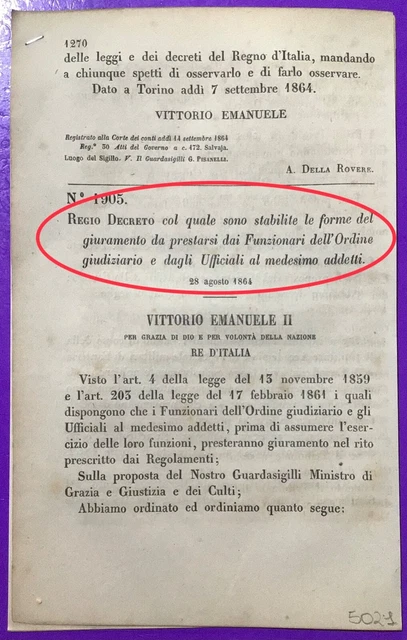 ROYAL DECREE ESTABLISHES Oath Of Judicial Order Officials -5021 £17.06 ...