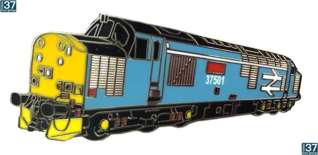 CLASS 37 BADGE (37501 Teesside Steelmaster) BR British Steel Light Blue ...