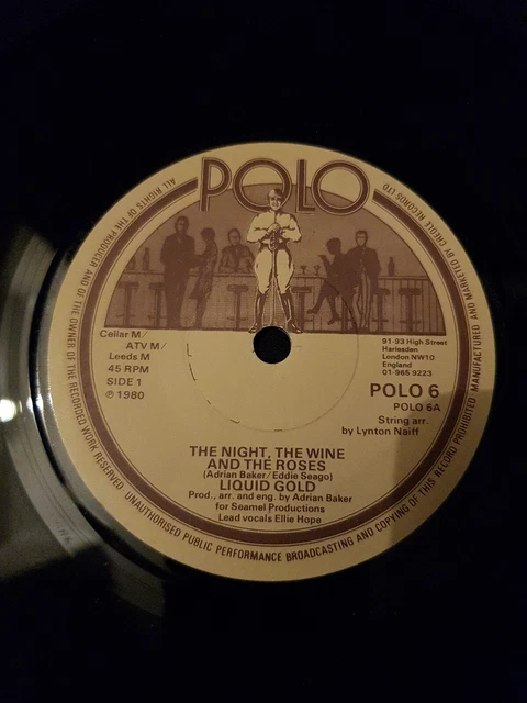 LIQUID GOLD - The Night The Wine And The Roses - Used Vinyl Record 7 ...