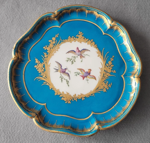 ANTIQUE SEVRES HAND Painted Fancy Birds Stand / Dish Dated 1756 £225.00 ...