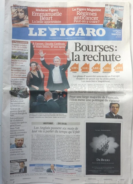 JOURNAL LE FIGARO 2010: ALAIN DELON_CLAUDIA CARDINALE_MICHAEL DOUGLAS ...