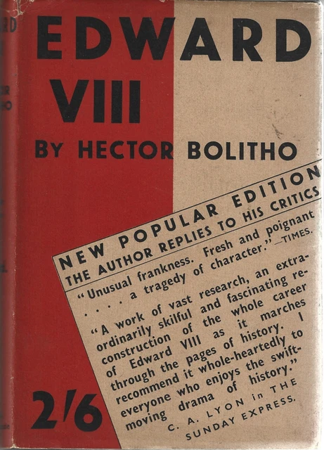 KING EDWARD VIII: His Life and Reign (Hector Bolitho - 1938 Hb 3rd ...