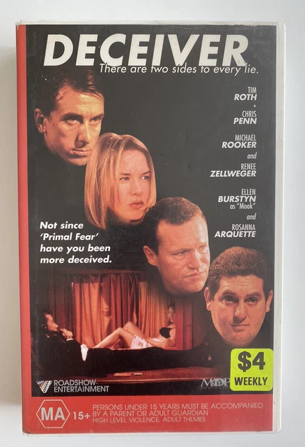 DECEIVER [VHS] ROADSHOW Video Big Box Ex-Rental Tape 1997 Thriller Tim ...