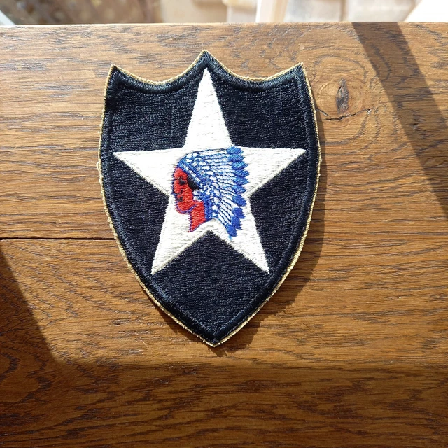 US WW2 - Patch 2nd division d'infanterie INDIAN HEAD , OMAHA , tbe ET d ...