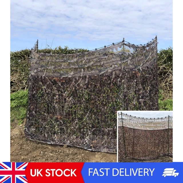 CAMO HUNTING/SHOOTING BLIND Screen Net Hide With Clear View Top £41.99 ...