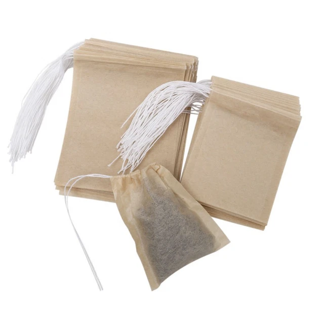 200PC DRAWSTRING TEA filter Drawstring Tea Bag For Loose Leaf Tea ...