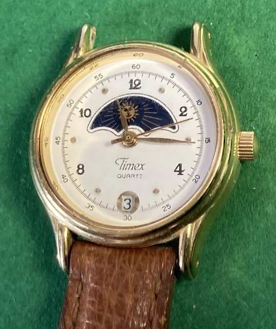 VINTAGE TIMEX 364 T Cell Quartz Watch Moon Phase All Working £99.99 ...