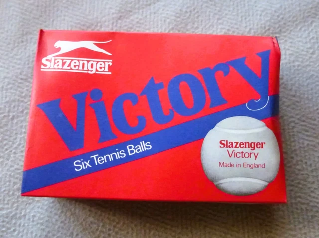 RARE VINTAGE UNOPENED Box 6 Slazenger Victory White Tennis Balls in Red ...