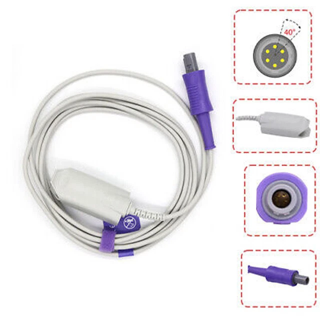 ADULT SPO2 SENSOR Probe Fit For Edan Mindray8000 Creative PC9000 UP6000 ...
