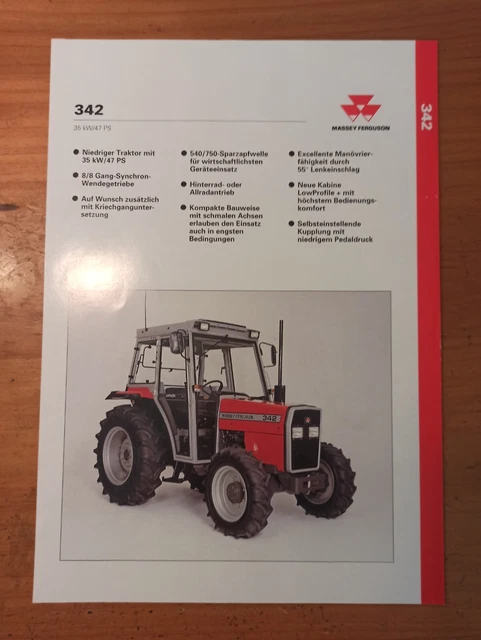 PROSPETTO MASSEY FERGUSON 342 brochure pubblicitaria trattore trattore ...