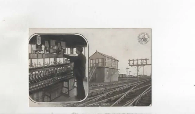 L.N.W. RAILWAY ADVERTISING Postcard - Electric Signal Box, Crewe ...