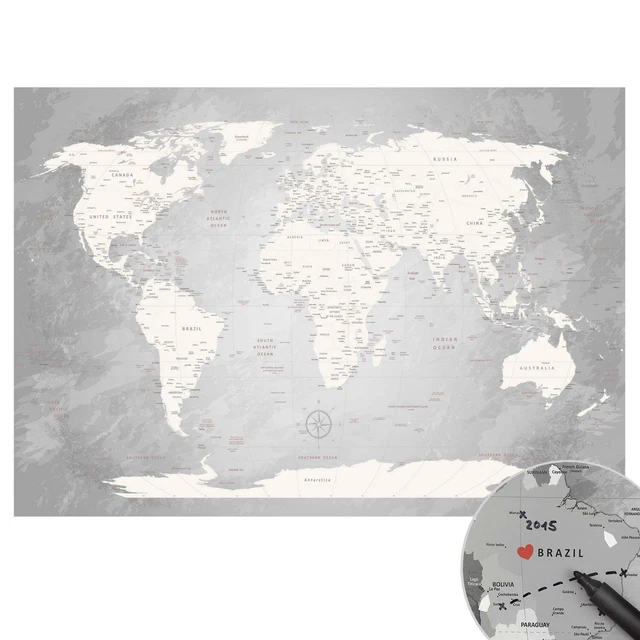 POSTER PREMIUM - World Map Champagne - Inglese, Mappa del Mondo EUR 59 ...