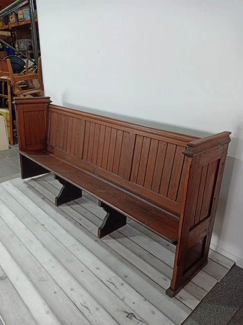 LARGE ANTIQUE PINE Church Pew Heavy Victorian Decorative Bench / 240 cm ...