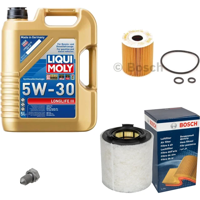 BOSCH INSPECTION SET 5 LIQUI MOLY Longlife 3 5W-30 pour VW Polo 1.2 Tdi EUR 111,19 - PicClick FR