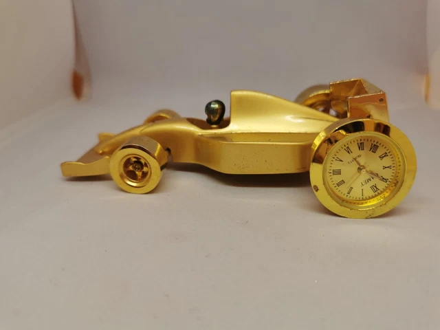 GOLD QUARTZ FORMULA One Racing Car Desk Clock Paperweight Clock Working ...