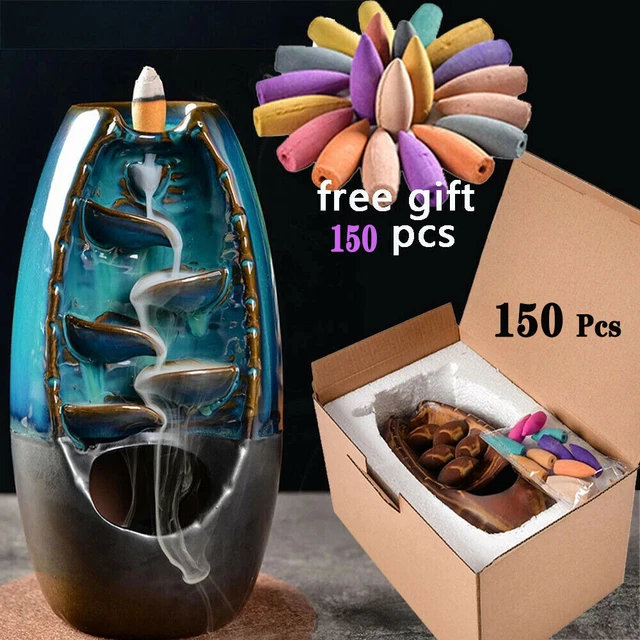 BLUE MOUNTAIN RIVER Ceramic Backflow Waterfall Incense Burners+150 Free ...